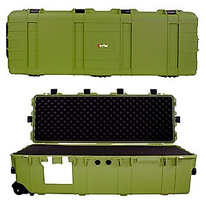 Eylar XXL 44 Inch Deep Heavy Transport Roller Gear, Camera, Tools, Equipment Hard Case Waterproof w/Foam Black (Green)