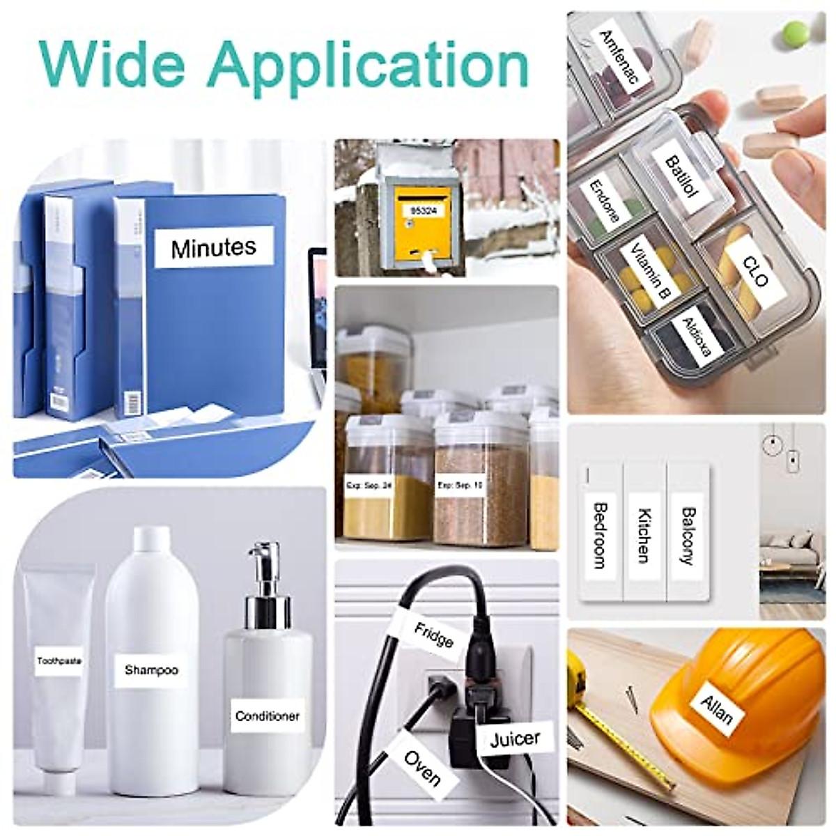 NineLeaf 6 Pack Compatible for Brother P-Touch Label Maker 18mm TZ TZe Tape TZe 241 TZe241 TZ241 TZ 241 Black on White 3/4 Inch 0.7'' Label Tape for PT-D400 PT-D600 PT-D400AD PT-P710BT PT-E550W P700