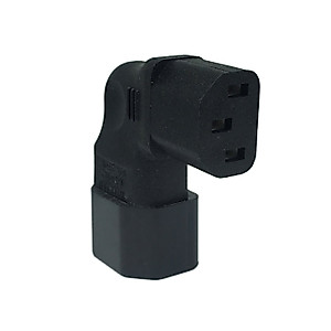 Cerrxian Left Angle IEC 320 C14 3 Pin Male to C13 Female PDU PSU UPS Power Extension Adapter Receptacle for LCD LED TV Wall Mount