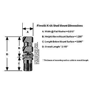 FIRESTIK K-4A CB RADIO ANTENNA HEAVY DUTY SO-239 STUD MOUNT (BULK)