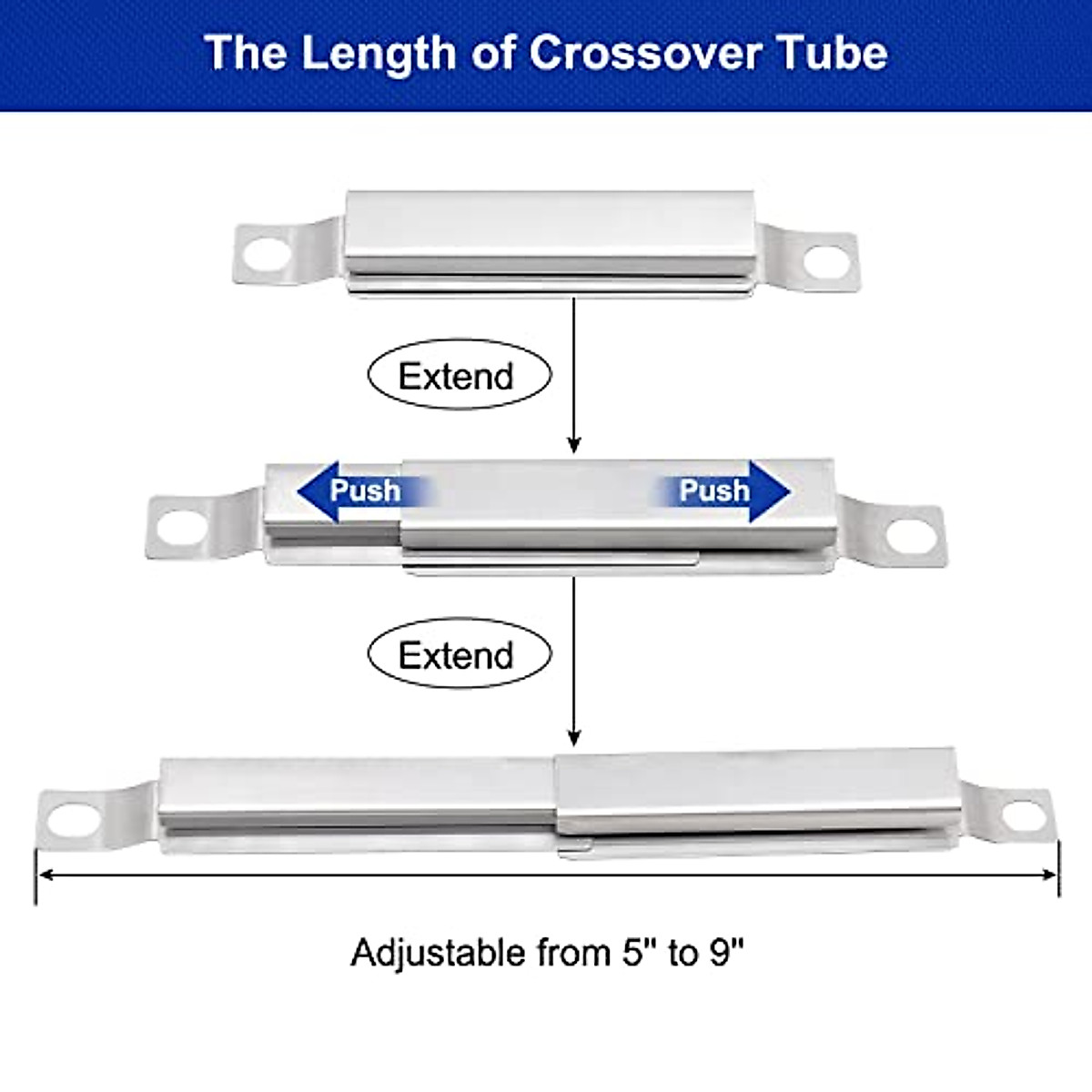 Aibabcue Grill Replacement Parts for Charbroil 463347418, 463347017, 463342119, 463376017, 463335517, 463332718 Gas Grill, Stainless Steel Heat Plate, Grill Burner for 463347418 Charbroil Grill Parts