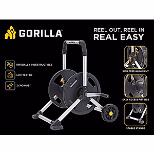 Gorilla 200’ Aluminum Zero-Rust Upright Hose Reel