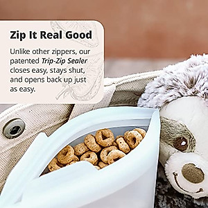 Greater Goods Reusable Silicone Containers for Food Storage, Freezer, Microwave, and Oven Safe Sandwich Containers, Designed in St. Louis (Complete Set of 4), Clear)