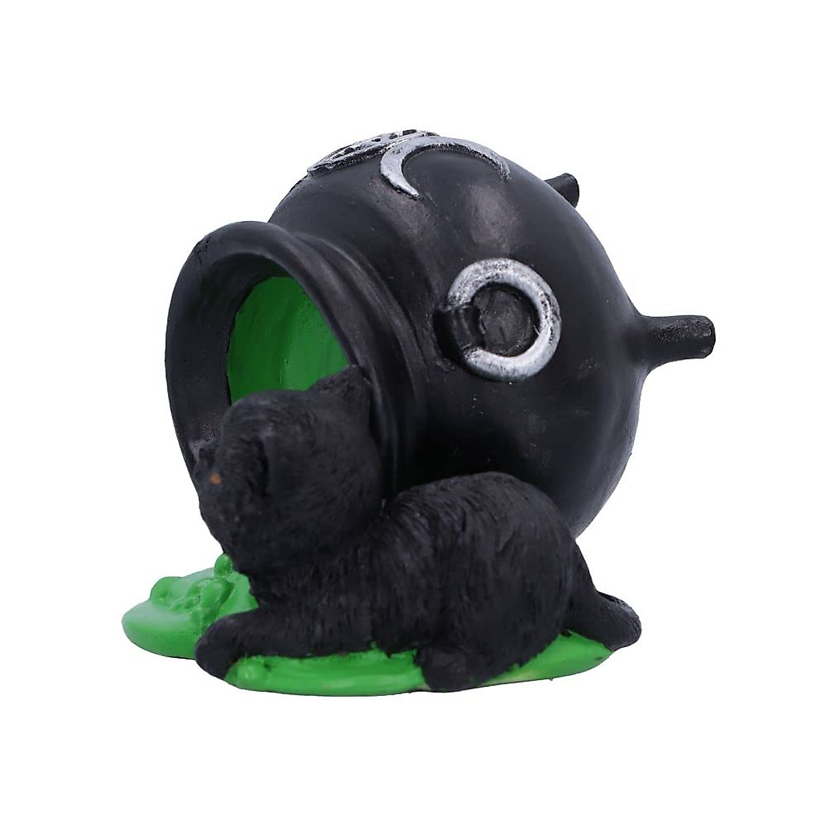Nemesis Now Ooops Cat Cauldron Figurine, Black, 8.7cm