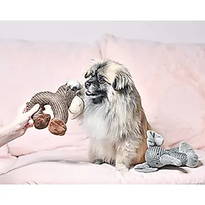 Lily Anne Boutique Woven Cute Dog Toys - Monkey Dog Toy, Elephant Dog Toy, or Sheep Dog Toy - Single or 2 Pack Squeaker Dog Toy - Soft Plush Toys for Light Biters - Dog Chew Toys (Elephant, 2-Pack)