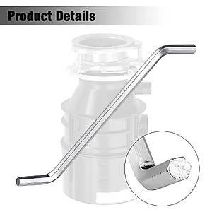 4 Pcs Garbage Disposal Wrench Tool, Garbage Disposal Tool Metal Garbage Disposal Parts for Kitchen Sink, Food Garbage Disposal, Garbage Disposal Repair (Silver)