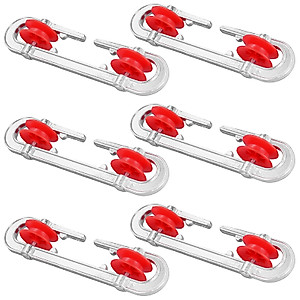 TAICHEUT 6Pcs Clothesline Spreader, 18.5 x 4.5 x 3.8cm/7.3 x 1.8 x 1.5 inches Sliver Aluminum PP Clothesline Tightened Clothes Line Pulley for Long Clothesline and Heavy Loads