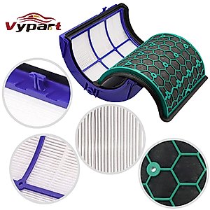 Vypart TP04 Filter Replacement fit For Filter,Replacement H13 Hepa Filter fit for TP04,HP04,DP04 Pure Cool Tower Series,1Pack Hepa Air Purifying Filter Set&1Pack Activated Carbon Pre-Filter Set