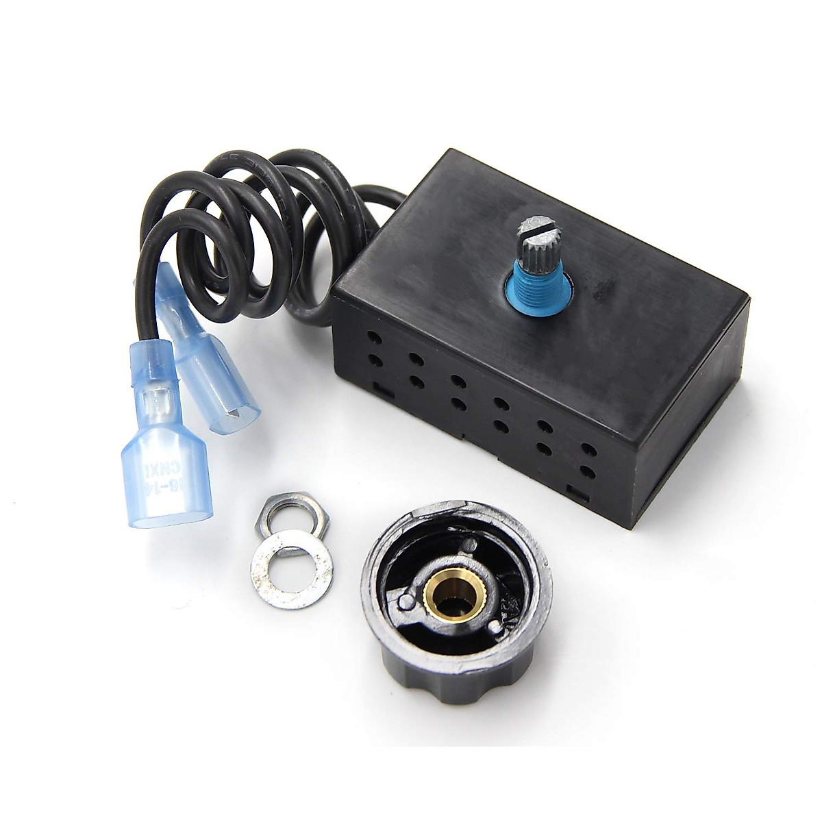 Hongso Fireplace Stove Blower Fan Variable Rheostat Speed On/Off Switch Ctrl with 2 Male Connectors, Fireplace Fan Speed Control