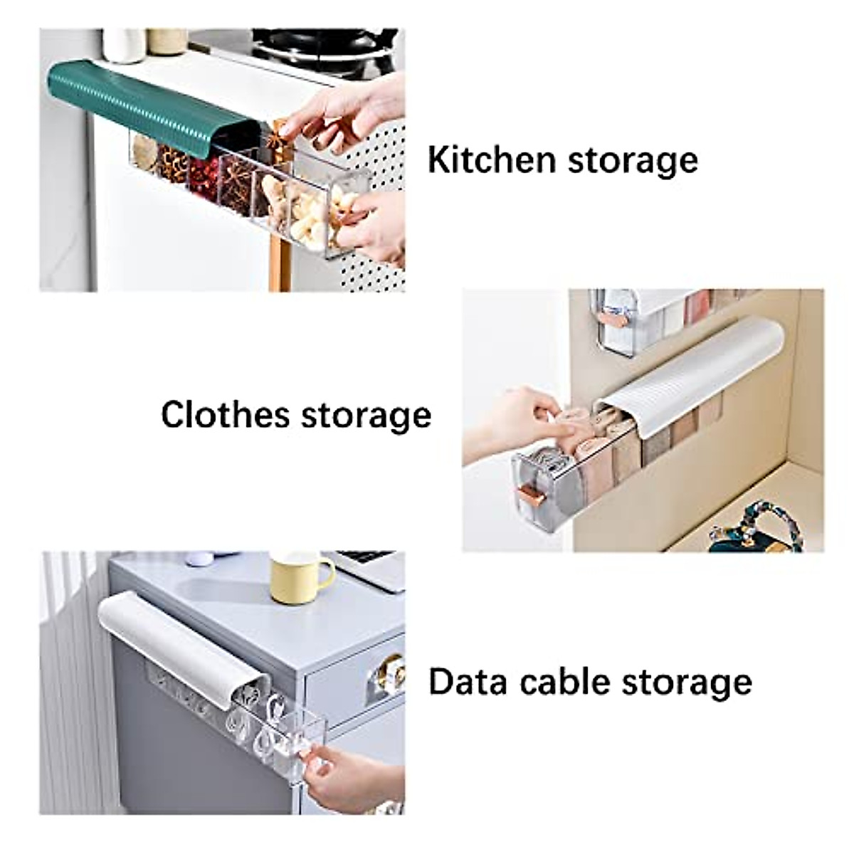 6 Cell Wall Mount Sock Underwear Organizer Dividers Hanging Clear Drawer and Closet Storage Boxes Switchable Closet Sock Organizers for Clothes Socks Lingerie Underwear Ties(#2)