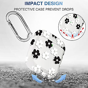 Maxjoy Case for Airpods, Airpods Protective Cover, Hard TPU Skin Kit for Girls Boys Men Women Compatible with Airpods 2 & 1 Charging Case with Carabiner [Front LED Visible]