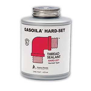 Gasoila Hard-Set Thread Sealant Varnish For Metal, PVC, Rubber, Marble, Wood, and Porcelain 1/4 pt. with Brush