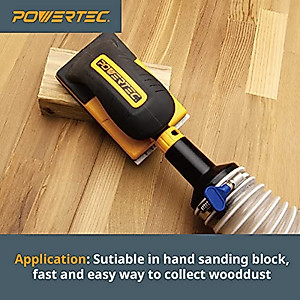 POWERTEC 70140 2-1/2” to 1-1/4” Hose Reducer – Conversion Unit for Dust Collection Accessories