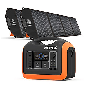 OUPES 1200W Solar Generator with 200w Panels Included, 992Wh Lifepo4 Power Station 3 x 1200W AC Outlets, Best for Camping Home Use, Power to RV/Van Trip