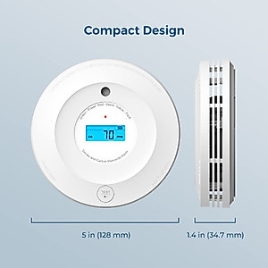 AEGISLINK Smoke and Carbon Monoxide Detector 10-Year Lifespan, Photoelectric Fire Alarm and Electrochemical CO Alarm with Test/Silence Button, with Replaceable Battery, SC240