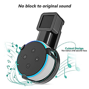 WALI Outlet Holder, Echo Dot 3rd Gen Wall Mount Stand, for Alexa Smart Home Speakers Voice Assistants Space Saving Accessories with Cable Management, (AMM002-B), 1 Pack, Black
