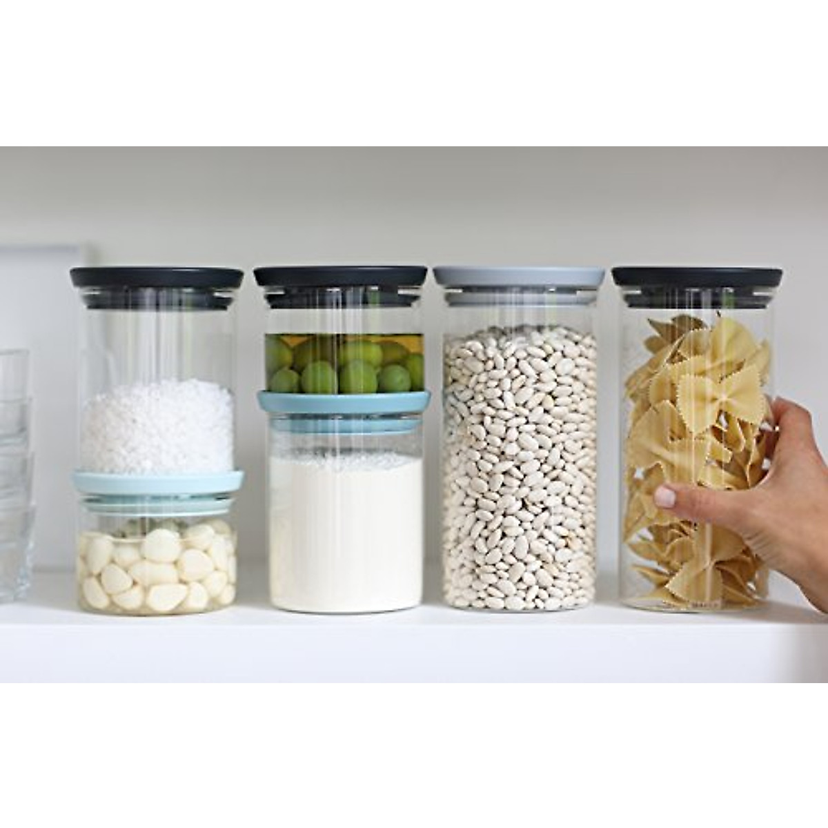Brabantia Stackable Glass Food Storage Containers, Set of 3