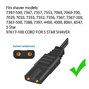 2V Shaver Charger for Wahl Shaver 8061 7357 7029 7356 7035 8163 7339 7367 7060 Replacement Whal Clipper Cordless Trimmer Power Cord Supply Adapter