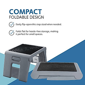 Cramer Folding Step Stool, 1-Step, 250 lb Capacity, 14w x 11.25d x 9.75h, Gray