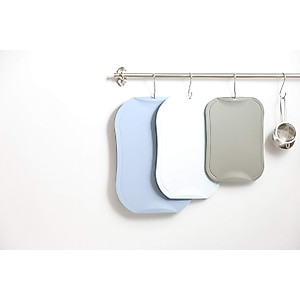 doblé Non-Scratch Flexible Cutting Board for Chopping, Scratch Free Juice Grooves with Easy Grip Handle, Non-Slip Dishwasher Safe for Kitchen (Medium (13.5" x 9.3"), Blue gray)