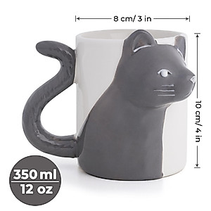 MIAMIO - Kissing Cat Mugs Set/Coffee Cups, Cat Lover Gifts for Men/Women