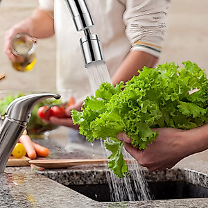 Brass Swivel Faucet Aerator 360° Twist Sink Aerator 55/64'' Female Thread, Kitchen Dual-function Sink Sprayer Attachment, Chrome