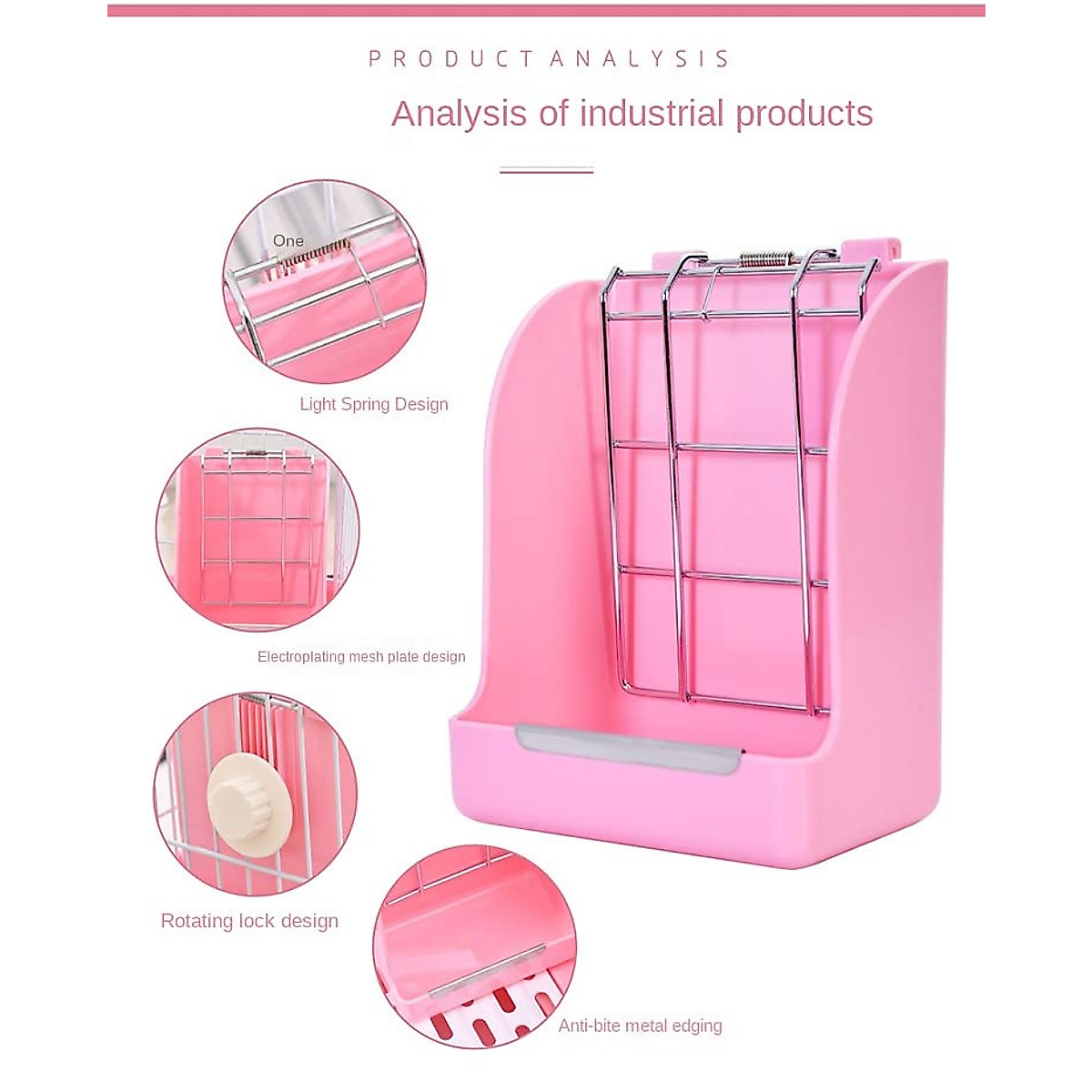 Yrvanity Rabbit Hay Feeder Guinea Pig Chinchillas Less Wasted and Mess Hay Rack Plastic Food Bowl for Bunny and Other Small Animals (Beige), Blue,Beige,Pink