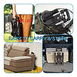 Folding Luggage Cart Portable Dolly Collapsible Hand Truck Lightweight Hand Cart Compact Utility Cart with Heavy Duty 4 Wheels Solid Construction Adjustable Handle for Moving, Travel and Shopping Use