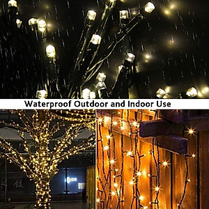 Christmas Battery Operated String Lights with Timer - 50 LED 33Ft Christmas Indoor String Lights - Waterproof Outdoor String Light for Xmas Tree Wreath Garland, Party, Home Decoration, Warm White