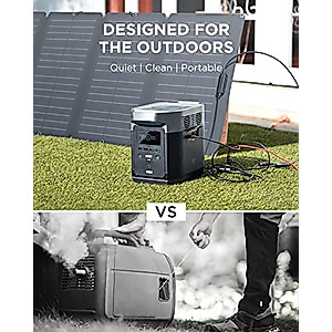 EF ECOFLOW Solar Generator DELTA 1260Wh with 160W Solar Panel, 6 X 1800W (3300W Surge) AC Outlets, Portable Power Station for Outdoors Camping RV High-Power Appliances Emergency