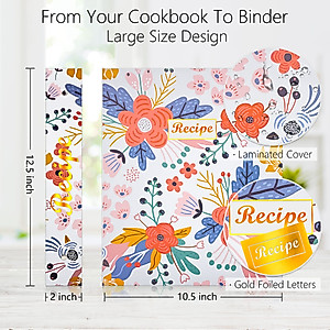 Relaehih 3 Ring Recipe Binder 8.5"x11" Recipe Book to Write in Your Own Recipes with Recipe Cards 4x6,Unique Gifts for Women Grandma