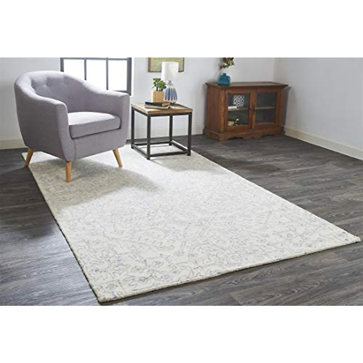 Feizy Rugs - Belfort Collection, Transitional Floral Area Rug - Gray/Ivory 8' x 10'