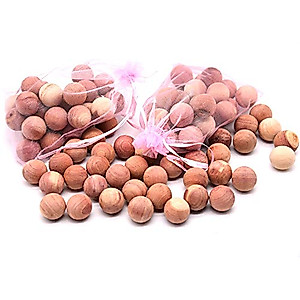 Wahdawn 4-Pack Cedar Coat Hanger /w Pants Bar, Finish Smooth Surface Well Dried Heavy Duty Cedarwood Suit Jacket Hanger, 50 Cedar Balls