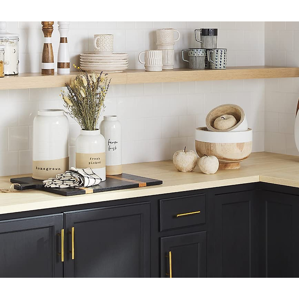 Mud Pie Paulownia Nested Bowl Set, Natural, small 6" x 9" dia | large 7 1/4" x 11" dia