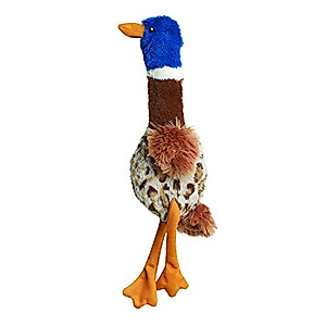 SPOT Skinneeez Plus Duck - Stuffing Free Dog Toy with Two Piece Rubber Body and Two Squeakers, Fun to Bite, Stuffingless Design is Great for Moderate Chewers, Tug Toy for Puppies & Dogs - 15in