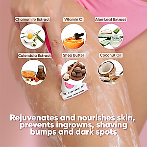 Olivia Beauty Legs & Thigh Relief After Shave Gel - Women Razor Bump Treatment & Ingrown Hair Relief, Soothing Shaving Gel - Vitamin E, Calendula Oil & Aloe Vera - Prevents Razor Burn - 10fl oz