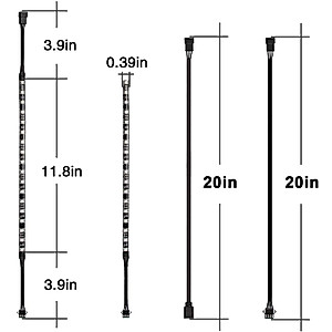 airgoo PC RGB LED Strip Light, 36 LEDs 2pcs 12inch Magnetic LED Strip for Motherboards 12V 4Pin RGB LED Header, Easy to Install with Magnets or Back Self-Adhesive