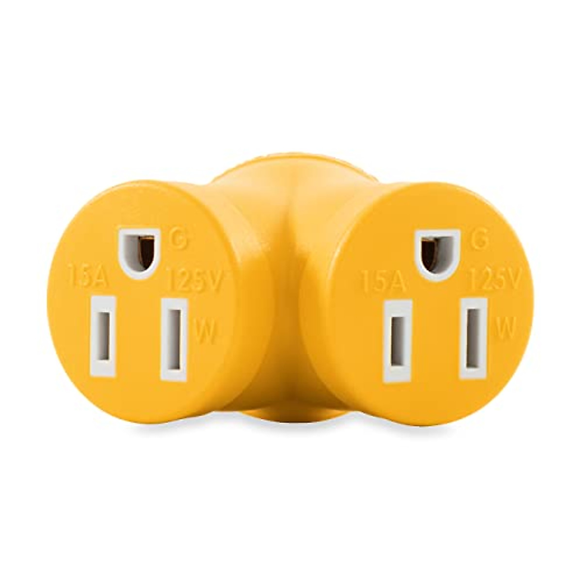 Camco 55438 PowerGrip (30M/2 x 15F) 4-Prong Generator Adapter, Yellow