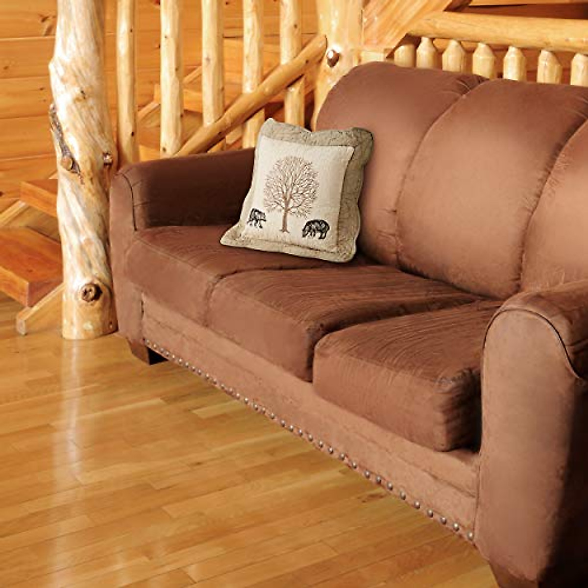 Donna Sharp Throw Pillow - Bear Creek Lodge Decorative Throw Pillow with Bear Pattern - Square