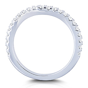 Kobelli Diamond Curved Wedding Band 1/3 CTW in 14k White Gold, 5