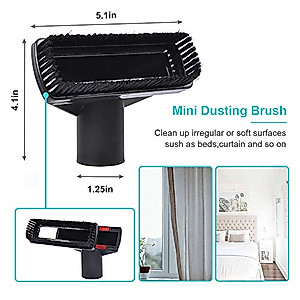 KEEPOW 1 1/4" Vacuum Attachments Accessories Cleaning Kit Hardwood Floor Dust Brush for 32mm (1 1/4 inch) Standard Hose, 7 Pcs