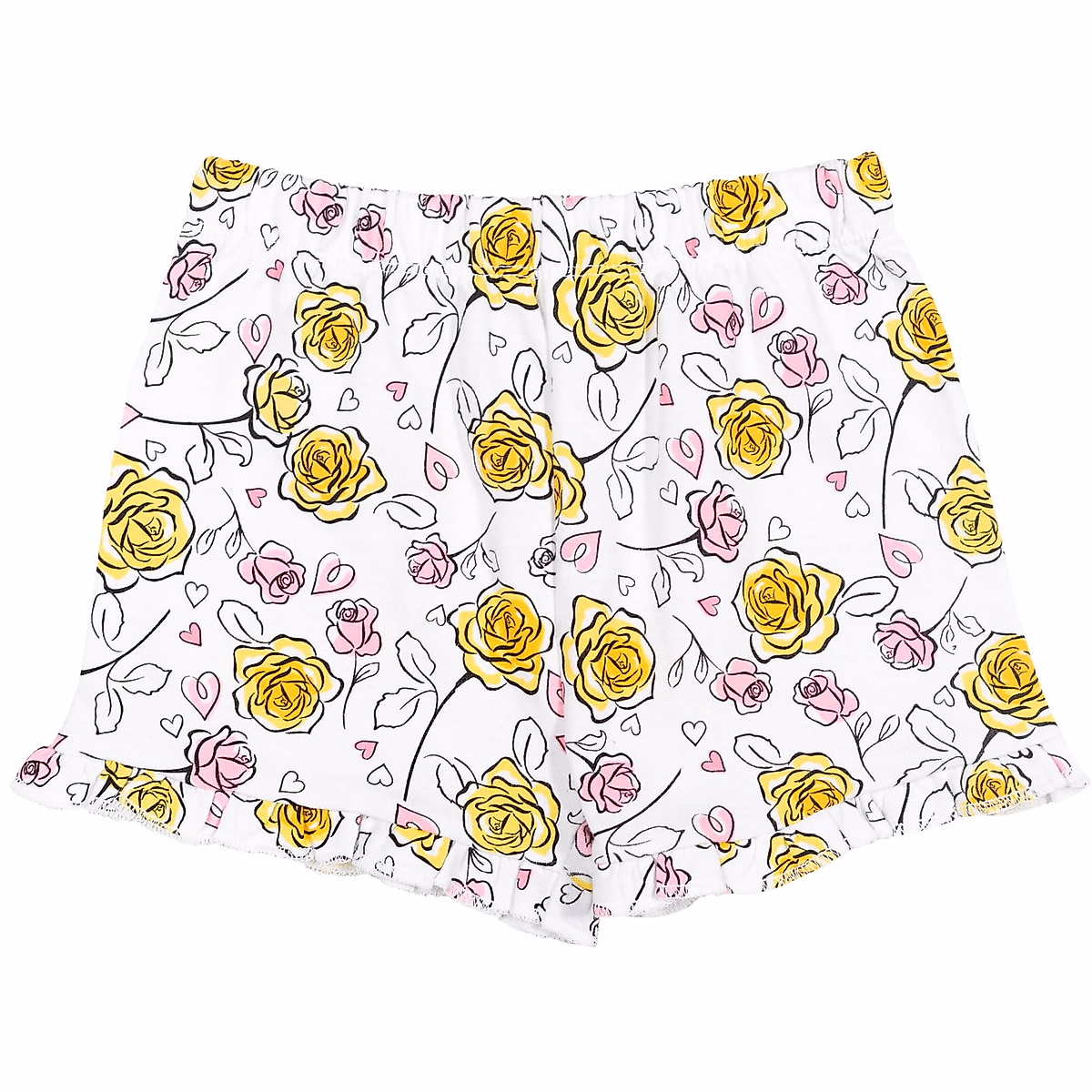 Disney Princess Belle Toddler Girls T-Shirt and French Terry Shorts Outfit Set 3T