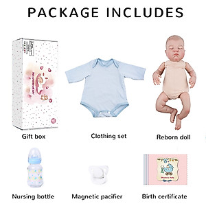 CHAREX Realistic Reborn Baby Dolls 18 Inch Remi Newborn Baby Doll Boy Lifelike Baby Doll Soft Silicone Hand-Made Real Life Baby Doll for Age 3+