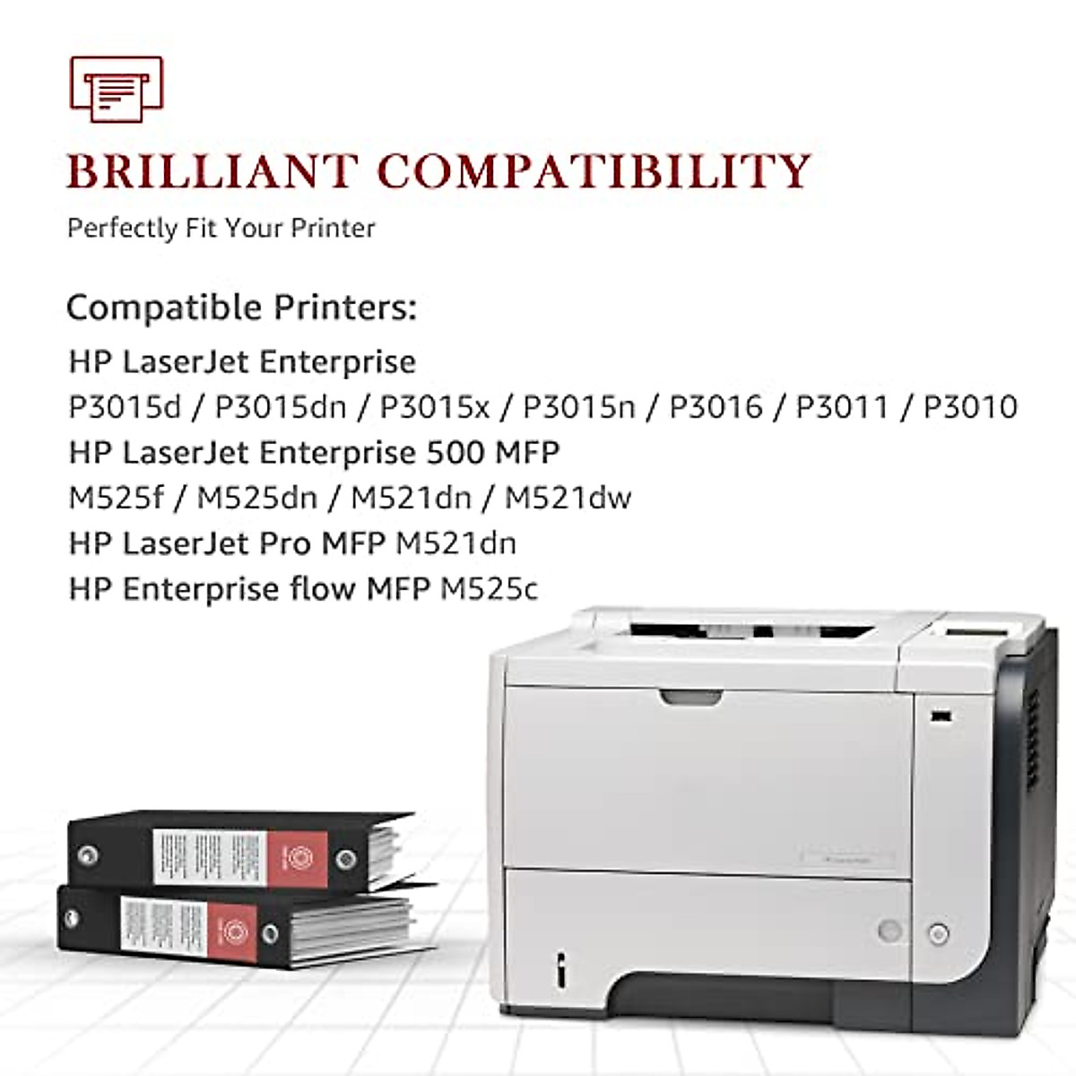 Toner Kingdom Compatible 55X Toner Cartridge Replacement for 55X 55A CE255X CE255A Black Toner for Laserjet Enterprise P3015dn P3015n P3015x P3015 Pro MFP M521dn M525dn M525c M525 Printer-1 Pack