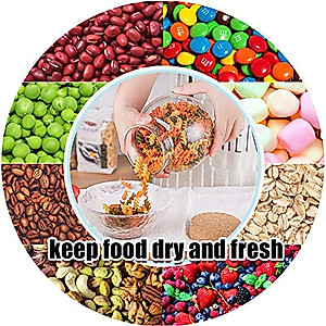 ONEISALL Glass Jar Storage Containers, 60 oz Easter Candy Jar Kitchen Canisters, Airtight Cookie Jar with Cork Lid, Perfect for Candy, Canning, Cereal, Sugar, Beans, Spice, Coffee