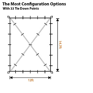 Gold Armour Rainfly Tarp Hammock, Premium 14.7ft/12ft/10ft/8ft Rain Fly Cover, Waterproof Ultralight Camping Shelter Canopy, Survival Equipment Gear Camping Tent Accessories (Camouflage 14.7ft x 12ft)