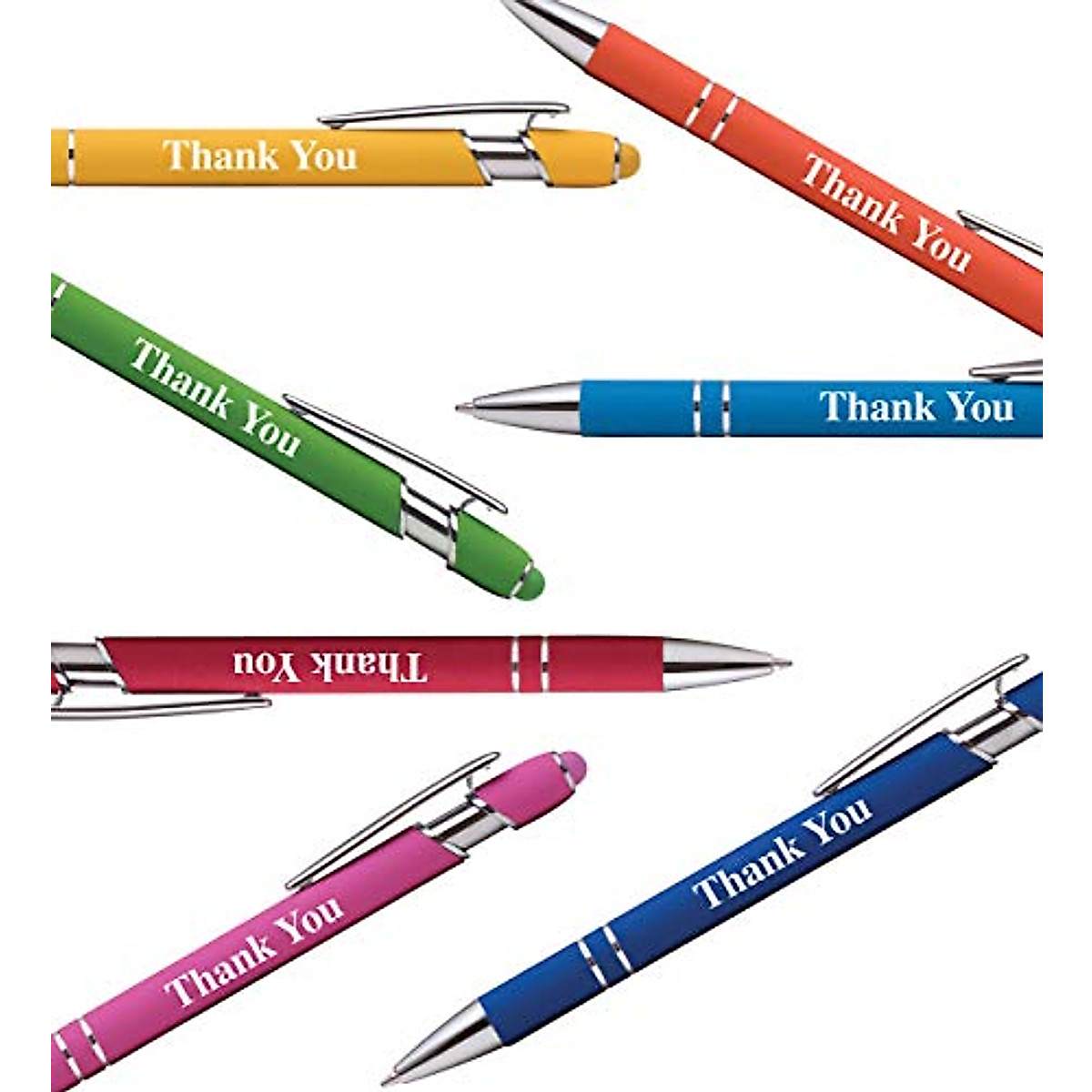 "Thank You" Premium Gift Stylus Pens For All TouchScreen Devices - Metal Soft Touch - 2 in 1 Combo Pen for Events, Parties, Employee Appreciation & More (40 Pack)