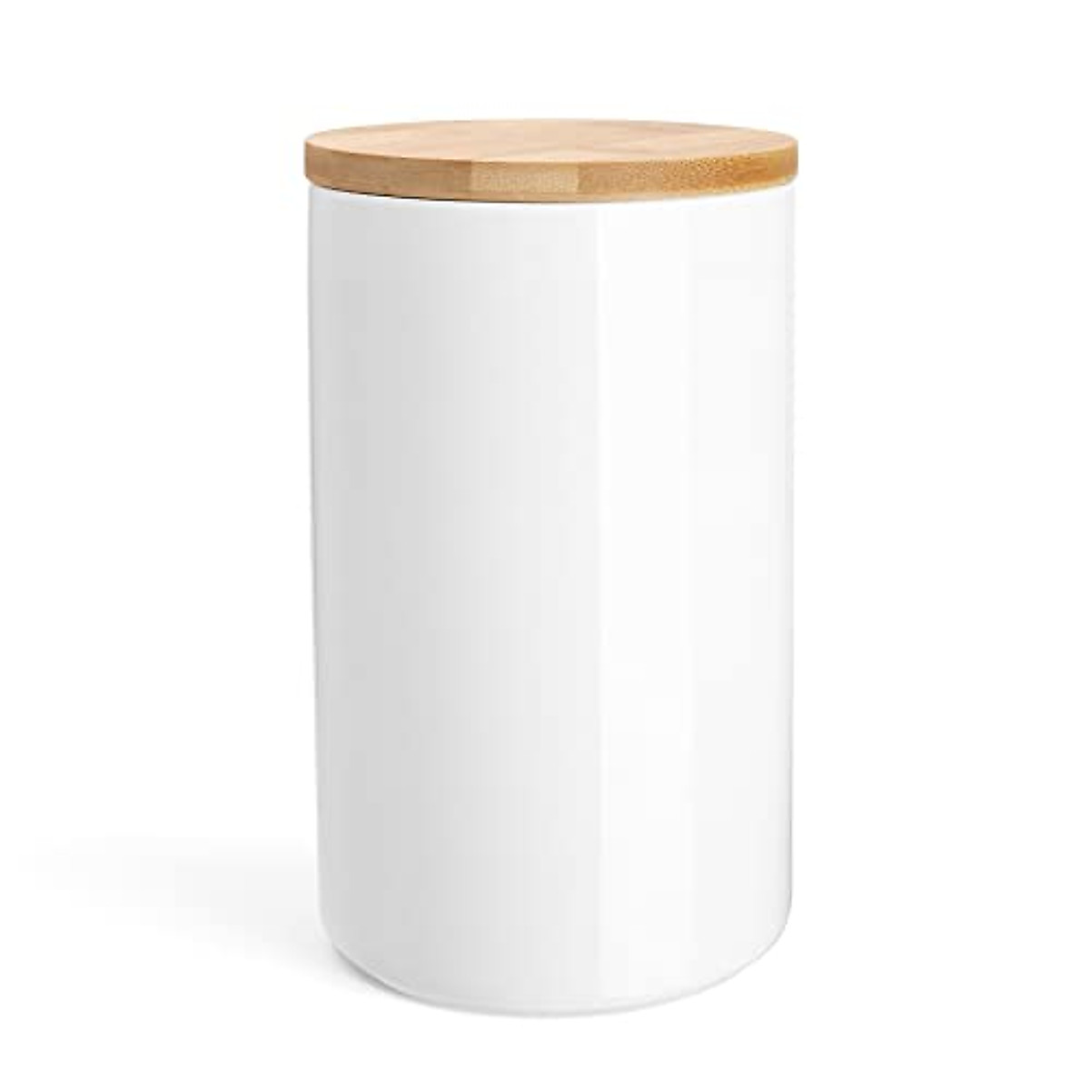Sweese 817.101 Kitchen Canister, 65oz/1930ml Porcelain Food Storage Jar with Bamboo Lid for Ground Coffee, Flour, Tea, Sugar, Airtight Coffee Container, White