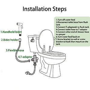 XUSHCL Multifuctional Handhel Bidet Spray Kit for Toilet. Premium Stainless Steel Bathroom Faucet for Toilet Clean, Women's Washing, Diaper Cleaning, Baby Washing, Pet Shower etc-Easy to Install
