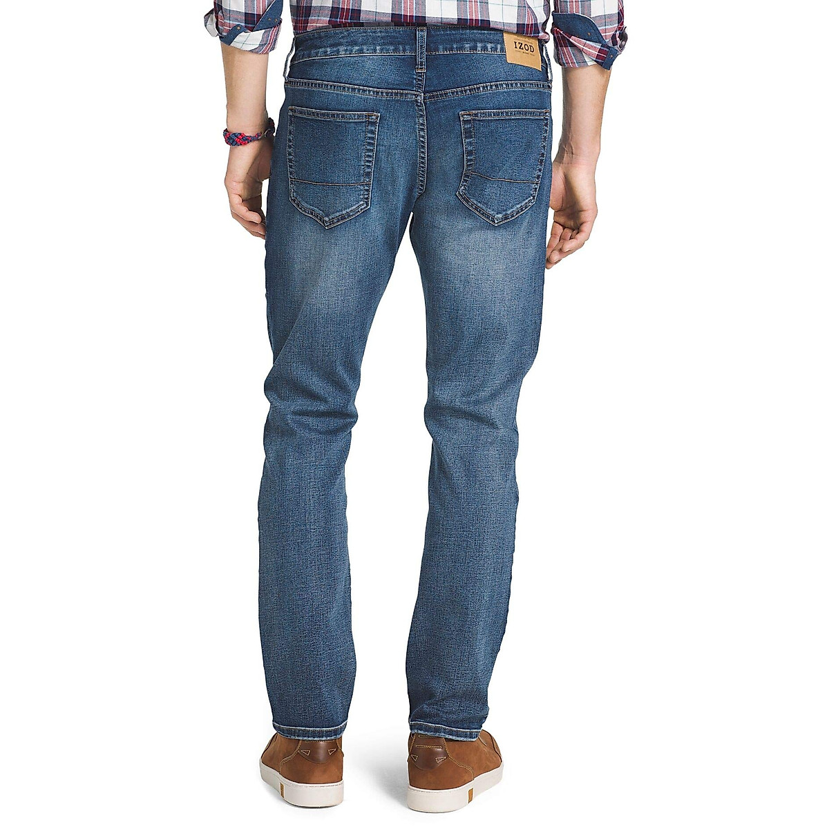 IZOD Men's Comfort Stretch Straight Fit Jean, Nautical Blue, 32x32